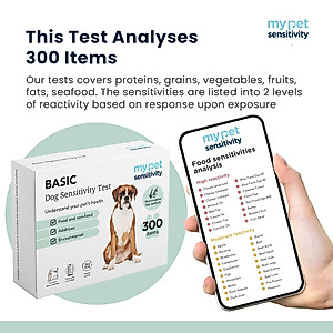 My Pet Sensitivity Test - Home Dog Sensitivity Test | 300 Items Checked | Fast 3-5 Day Results | Painless Hair Sample Method | Food, Environment & Additives Analysis | All Dog Breeds & Ages