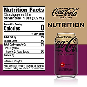 Coca-Cola Cherry Vanilla Zero, 12 Fl oz (Pack Of 12)