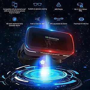 VR SHINECON VR Headset Compatible with iPhone & Android Virtual Reality VR Goggles