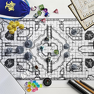 DND Dice Set - FUNCYboo 6 * 7 Sets(42 Pieces) of d&d dice for Dungeons and Dragons Tabletop and Other Tabletop Games. DND dice Comes with 15 DND Gold Coins and Gems