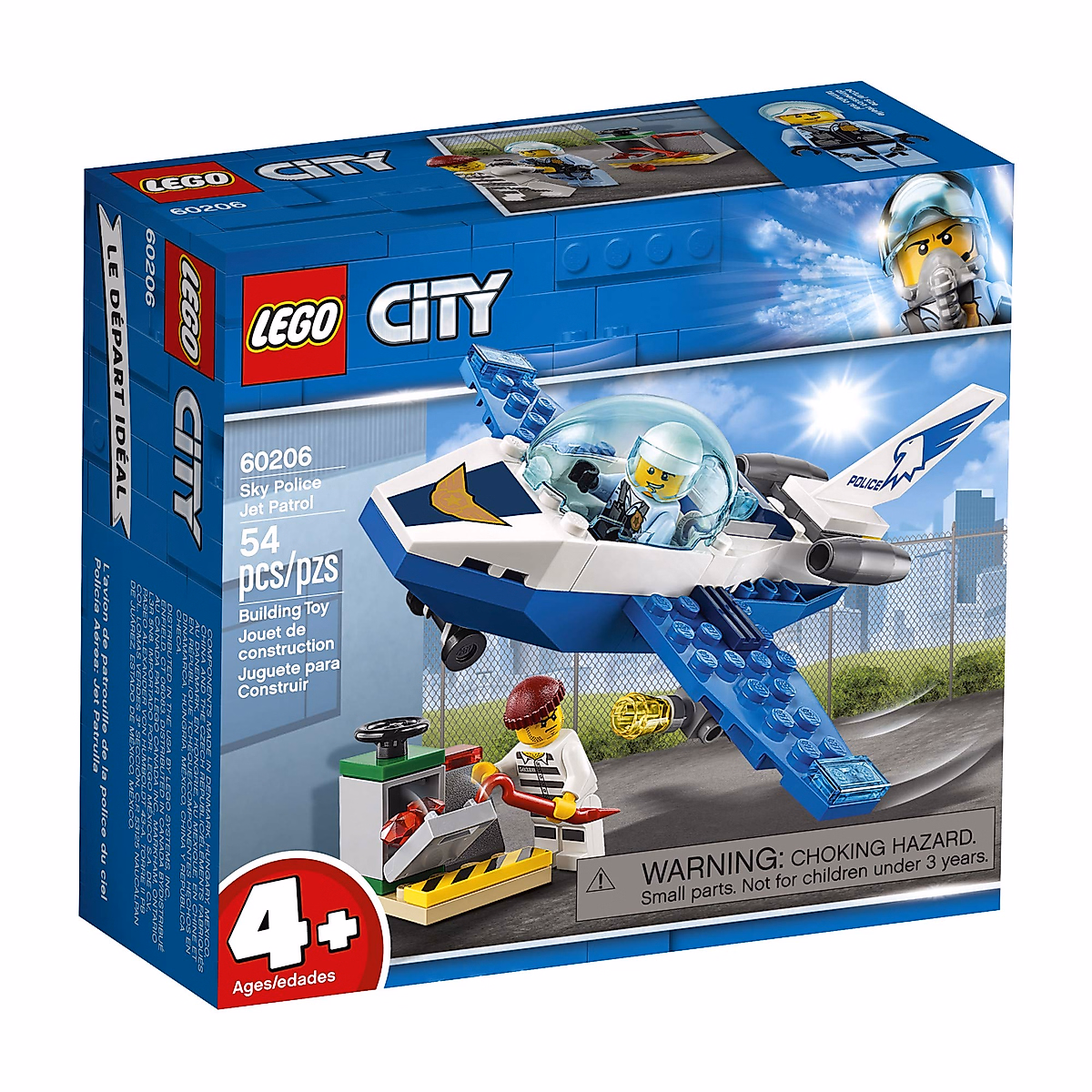 LEGO City Sky Police Jet Patrol 60206 Building Kit (54 Pieces)