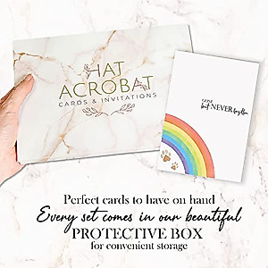 24 Loss of Pet Sympathy Card Set with Envelopes - Hat Acrobat Pet Sympathy Cards Bulk of 24 Cats, Beloved Pets, and Dog Sympathy Card with a Short Message - Thoughtful Pet Sympathy Card to Send out Your Personal Condolences (24)