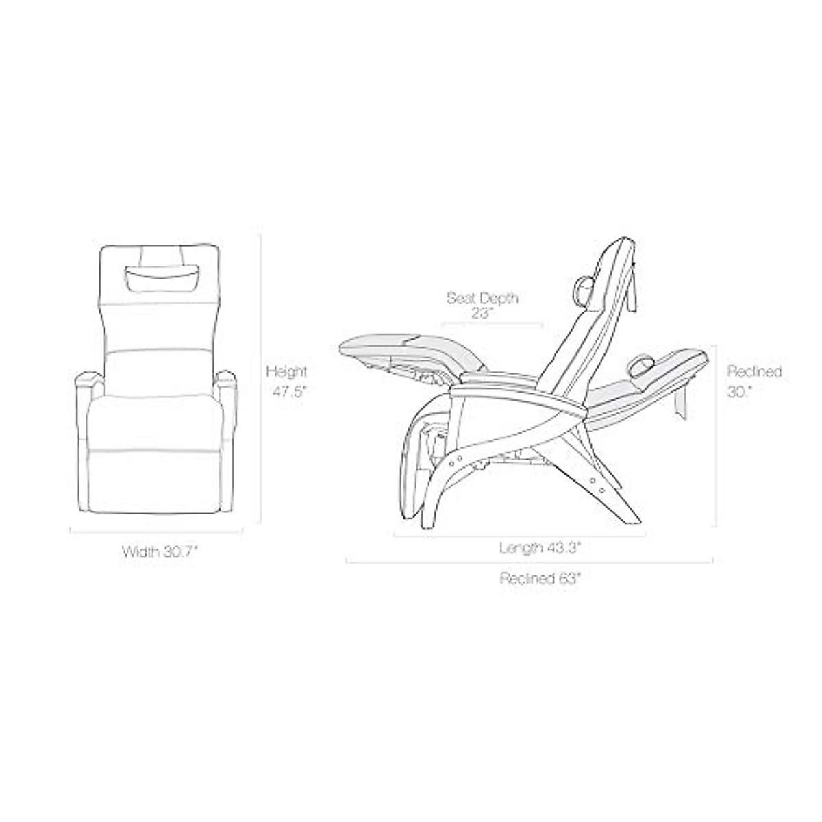Svago ZGR Newton - The Ultimate Leather Zero Gravity Recliner (Ivory)