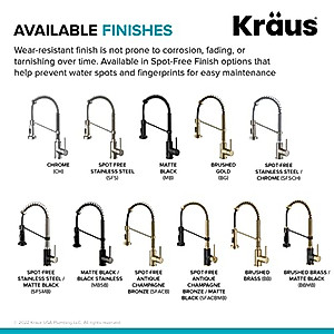 KRAUS Bolden Commercial Style 2-Function Single Handle Pull Down Kitchen Faucet in Brushed Brass/Matte Black, KPF-1610BBMB