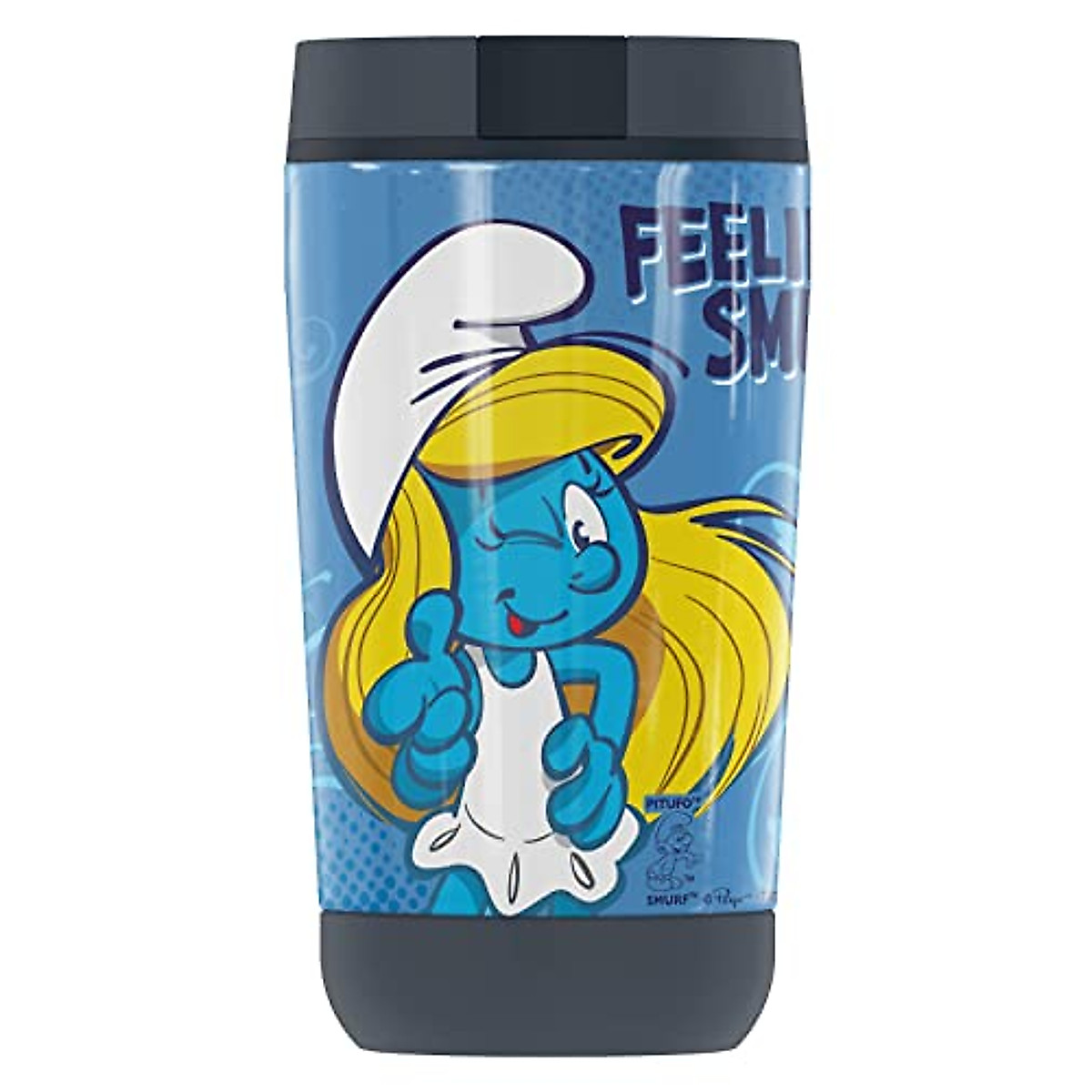 THERMOS The Smurfs OFFICIAL Smurfette Floral Feeling Smurfy GUARDIAN COLLECTION Stainless Steel Travel Tumbler, Vacuum insulated & Double Wall, 12 oz.