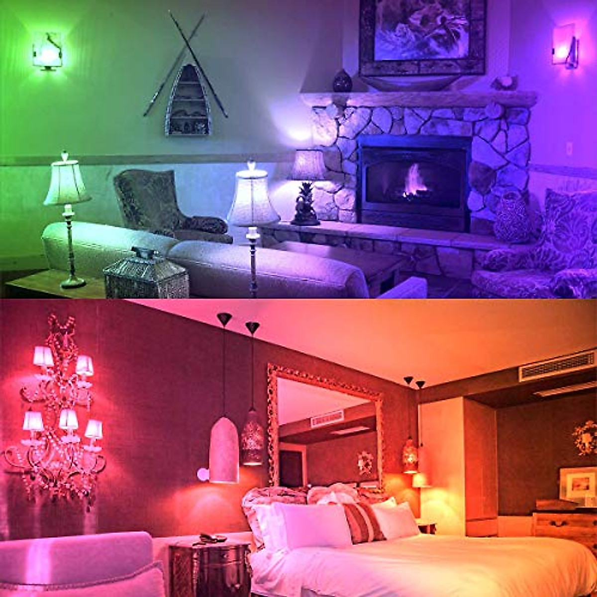 ILC RGB LED Color Changing Light Bulb, 40W Equivalent, 450LM, 2700K Warm White 5W E26 Screw Base RGBW, Flood Light Bulb- 12 Color Choices - Timing Infrared Remote Control (4 Pack)