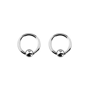Forbidden Body Jewelry Surgical Steel Captive Bead Ring Piercing Hoops, Pair of 12g 10mm (4mm Balls)