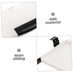 Housoutil Abs Plastic Keyboard Tray Keyboard Guide Rail Computer Desk Accessory Side Mount Keyboard Storage