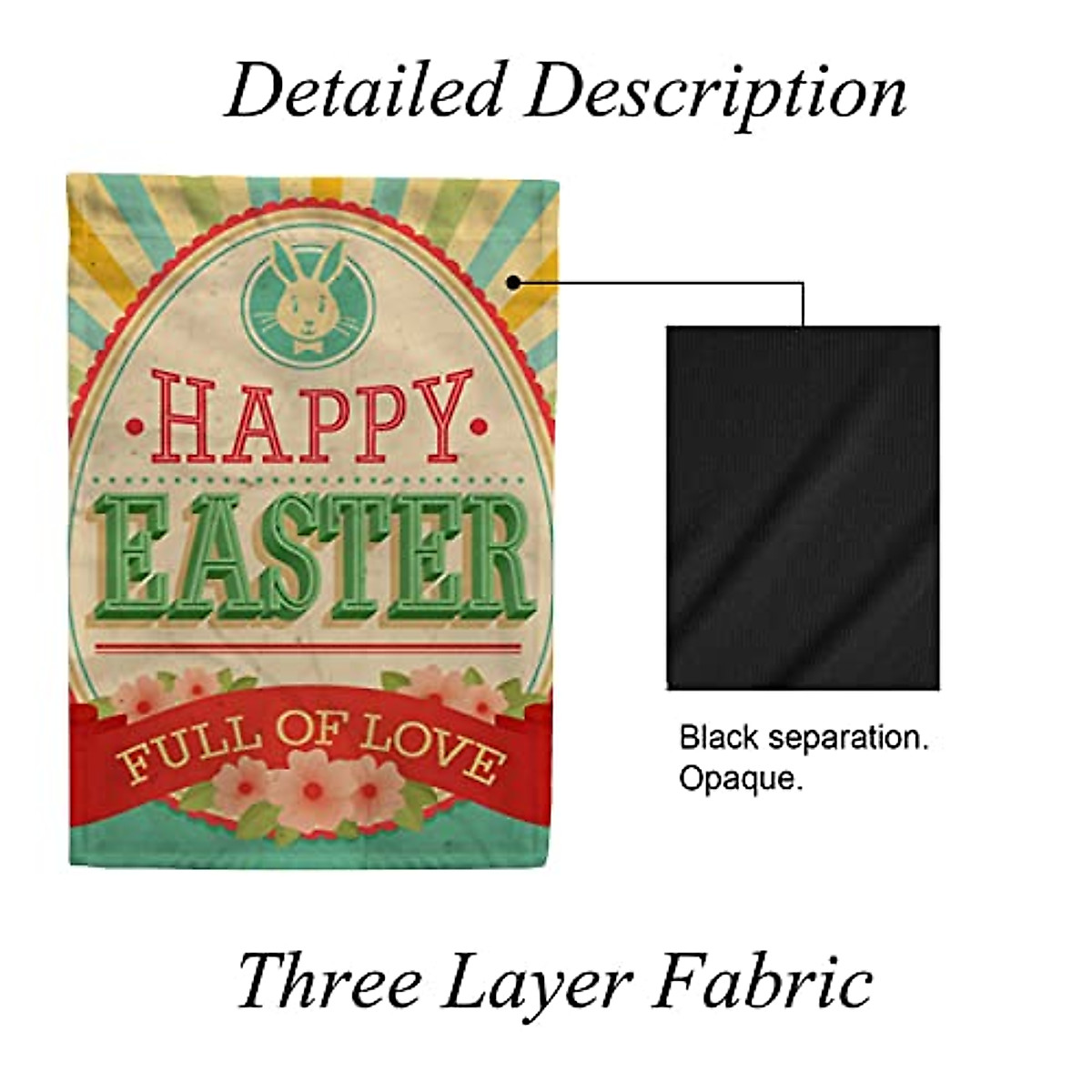 My Little Nest Seasonal Garden Flag Vintage Happy Easter Double Sided Vertical Garden Flags for Home Yard Holiday Flag Outdoor Decoration Farmhouse Banner 12"x18"