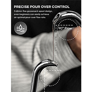 Offacy Electric Gooseneck Kettle,- 0.9L 1200W Quick Heating, ±1℉ Temperature Control, 100% Stainless Steel Inner Pot for Pour Over Coffee & Tea, Perfect for Boiling Hot Water