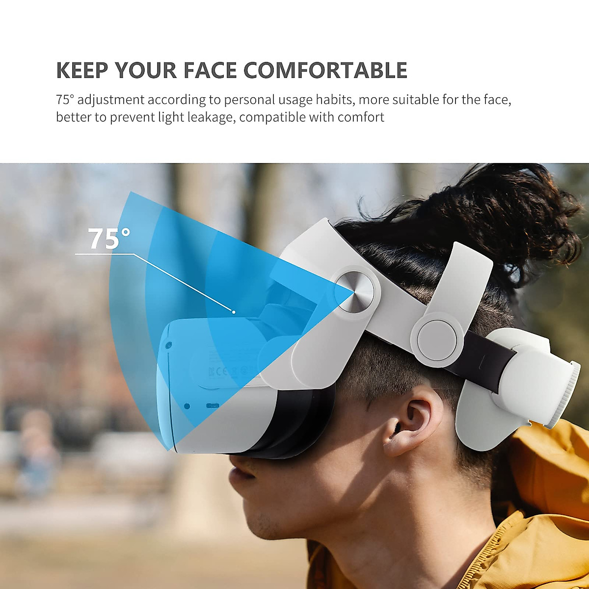 Head Strap for VR Quest 2, VR Quest 2 Elite Strap Replacement for Enhanced Support and Comfort in VR, Detachable and Adjustable Head Strap Accessories for Meta VR Quest 2 (White)