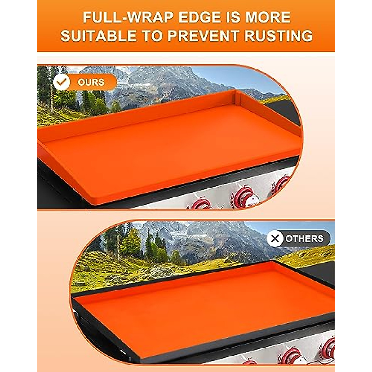 OFUN 36" Full-Wrap Edge Griddle Mat for Blackstone, Silicone Protective Cover Mats Compatible with Blackstone, Blackstone Griddle Accessories, Reusable &Durable, All Year Round Protection