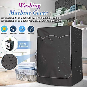 chengjing Roller Washing Machine Cover, Waterproof Zippered Washer Storage Bag with Silver-Plated PU Coating, External Top Load Washer Protection Bag for Home