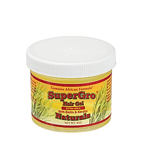SuperGro Hair Gel with Extra Hold - For Breading, Locking, Twisting, Retwisting, Styling - Natural Hair Gel for Nourishing, Shining for Silky, Wavy, Curly, Coily, Frizzy Hair - Hair Care Gel 4 oz