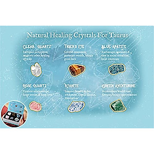 Taurus Zodiac Crystals, Spiritual Gifts for Women, Zodiac Sign Healing Stones Set, Mothers Day Birthday Ideas Gifts for Her Mom Sisters Friends, Healing Crystals Stress Relief Gifts