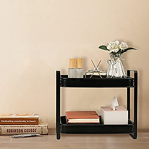 Bathroom Counter Organizer,Goporcelain 2 Tier Perfume Organizer Cosmetic Makeup Organizer for Vanity Kitchen Bathroom Organizer Countertop Vanity Shelf Tray Sink Storage Skincare Organizer Spice Rack