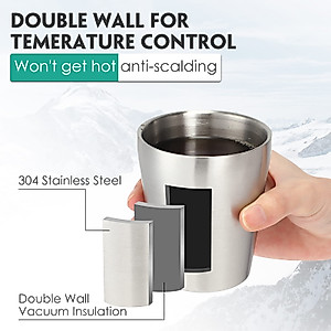12 Pieces Stainless Steel Cups Double Wall Tumbler Glasses Stackable Glasses Metal Drinking Cups Insulated Drinking Glasses Reusable Silver Camping Mugs for Home Camping RV BBQ Office Party (8.8 Oz)