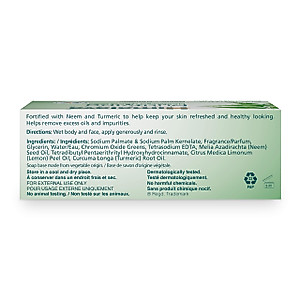 Himalaya Purifying Neem & Turmeric Cleansing Bar for Clean and Healthy Looking Skin, Free from Parabens, SLS and Phthalates, Gluten Free, Vegan, 125 g (4.41 oz), 6 Pack