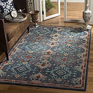 SAFAVIEH Heritage Collection 8' x 10' Blue/Multi HG422M Handmade Traditional Oriental Premium Wool Area Rug