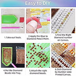 WHATWEARS Diamond Painting Kits 5D Cat Diamond Art Kit for Adults Mosaic Cat Book Gem Art Painting Kits with Crystal Rhinestone Paint with Diamond Dots for Home Wall Decor 11.8×15.7 inch