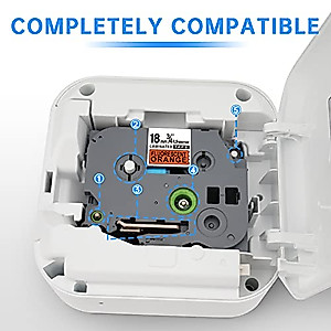 Unismar Compatible for Brother TZe-B41 Black on Fluorescent Orange 18mm 0.7 Laminated Label Tape for PTD400AD PTD400VP PT-D600 PTD600VP PT-P700 PT-P900W PT-2730 Label Maker, 3/4 in x 26.2 ft, 2-Pack