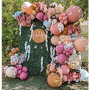 Dusty Pink Balloon Garland Boho Balloons Pastel Balloon Arch Kit Latex Thick 18/12/5in Blue Brown White Sand Balloon Set For Bridal Shower Girl Birthday Baby Shower Bachelorette Party Decorations