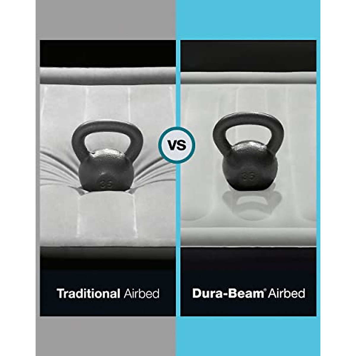 INTEX 64123ED Dura-Beam Plus Pillow Rest Air Mattress: Fiber-Tech – Queen Size – Built-in Electric Pump – 16.5in Bed Height – 600lb Weight Capacity