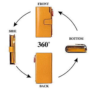 SENDEFN Women Leather Wallets RFID Blocking Clutch Card Holder Ladies Purse with Zipper Pocket
