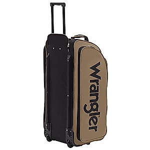 Wrangler Wesley Rolling Duffel Bag, Tannin, Large 30-Inch
