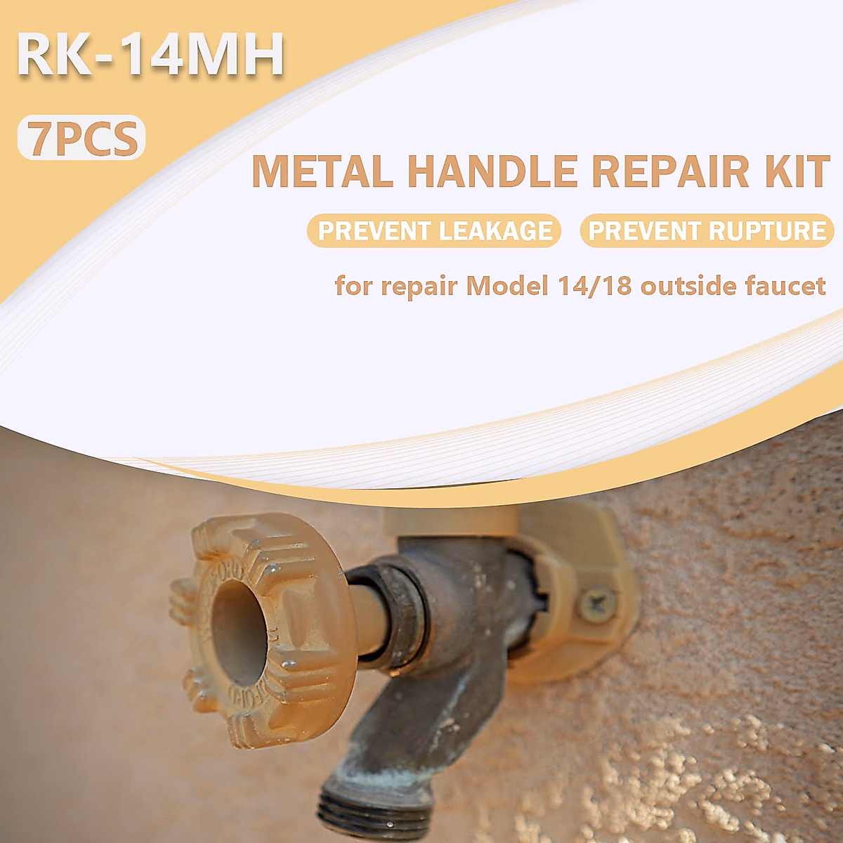 RK-14MH Repair Kit Metal Handle Repair Kit, for Woodford Model 14 Model 18 Outdoor Faucet, Prevent Leaking (7 Pcs)