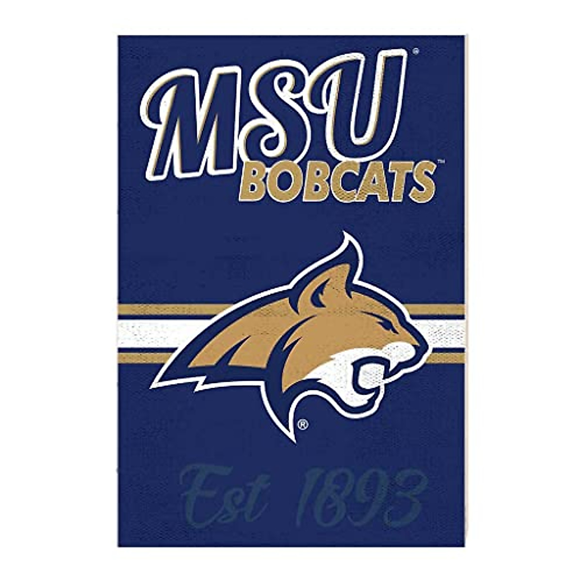 KH Sports Fan Montana State Fighting Bobcats 34"x24" Mascot Sign, One Size, Multi