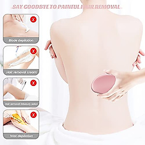 Fochst Crystal Hair Eraser for Women and Men, Reusable Crystal Hair Remover Magic Painless Exfoliation Hair Removal Tool, Magic Hair Eraser for Back Arms Legs (Pink)