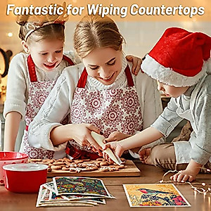 Lucomb 8 Pack Swedish Dishcloths for Kitchen, Reusable Soft Kitchen Towels Dish Cloths Set Absorbent Sponge Cleaning Washable Quick Drying Bar Hand Washing (Birds Flowers)