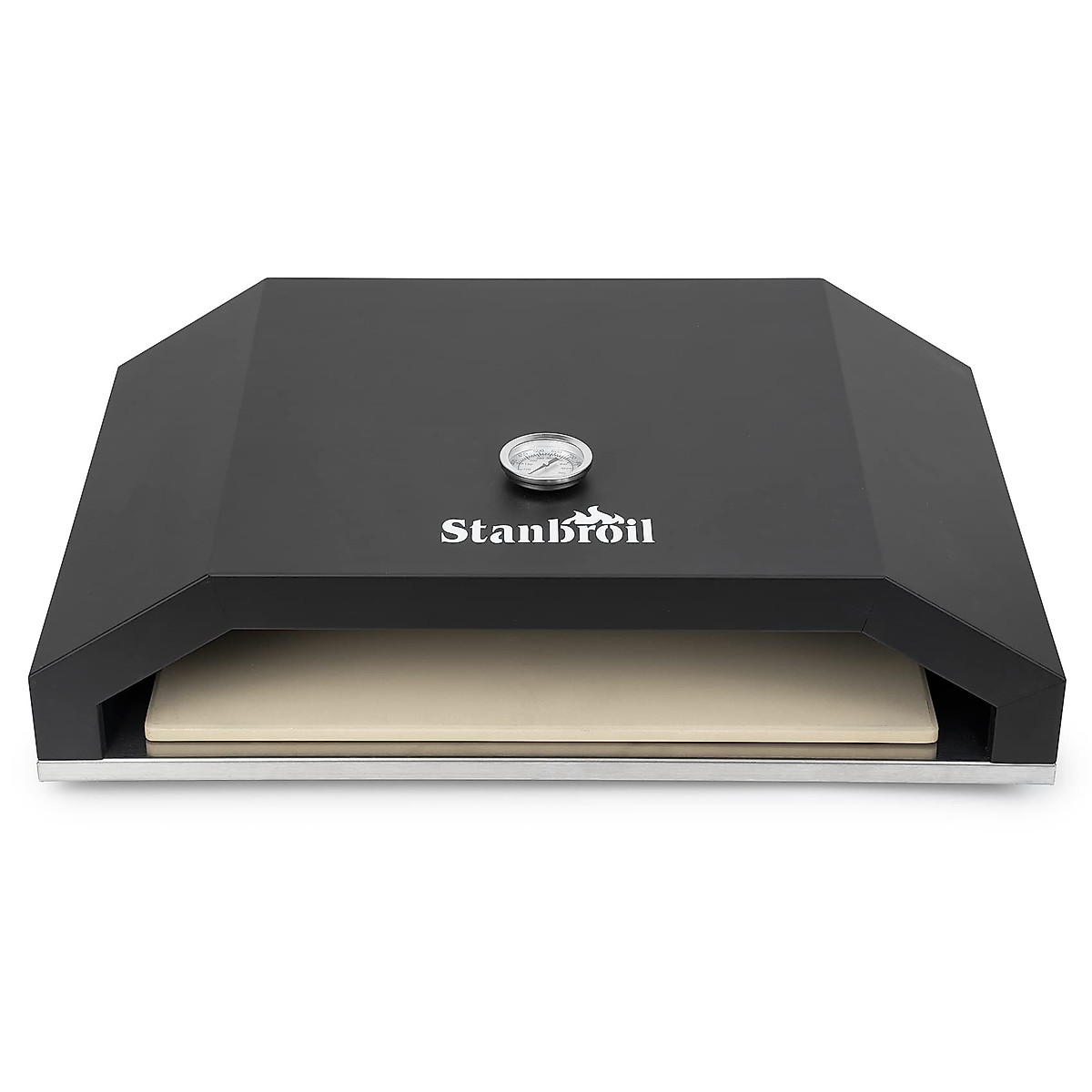 Stanbroil Outdoor Pizza Oven Pizza Maker for Blackstone 22", 28" Tabletop Griddles Cooking Station, Blackstone Flat Top Gas Grill Accessories with Temperature Gauge, 17.3 in. x 12 in. Pizza Stone
