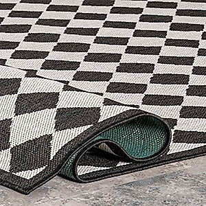 nuLOOM Valery Checkered Indoor/Outdoor Area Rug, 5' x 8', Black and White