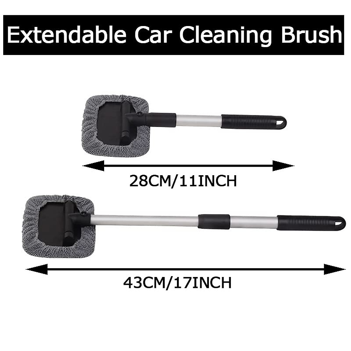 ZHYYQL Windshield Cleaning Tool with 4 Washable and Reusable Cloth Pad, Car Cleaning Window Cleaner, Auto Interior Exterior Glass Cleaner Kit