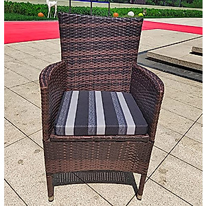 Oudoor Cushions For Patio Furniture 17x17in Waterproof Outdoor Chair Cushions Set Of 4 High-Density Sponge Filling,Seat Cushions With Ties For Garden Seat Chair Wicker Chair Wooden Chairs Etc.
