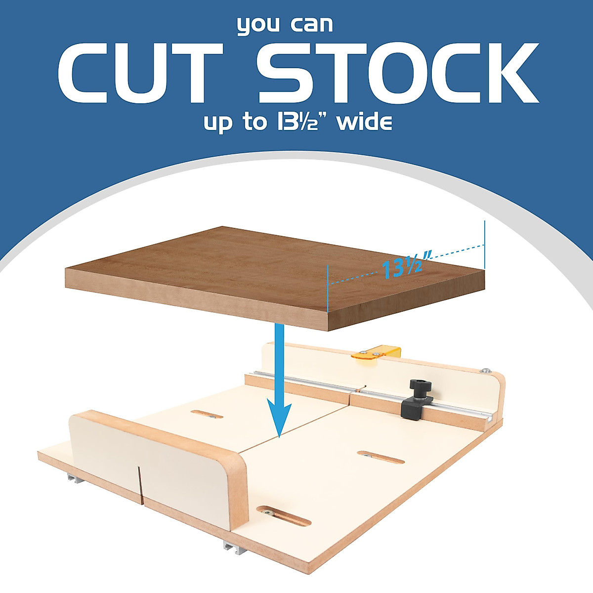 Fulton MDF Crosscut Sled for Table Saw | Aluminum Miter Slot Runners | Adjustable Stop & Transparent Guard | Cut Precise Accurate Miters | Cross Cut Sled For a Table Saw | Angle Table Saw Sled Kit