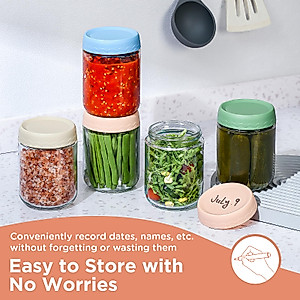 DRKIO 16 Oz Overnight Oats Containers with Lids - 6 Pack Glass Storage Jars with Airtight Lids Wide Mouth Mason Food Jars Great for Meal Prep Salad Chia Pudding Snacks Yogurt Sugar Spice Cereal