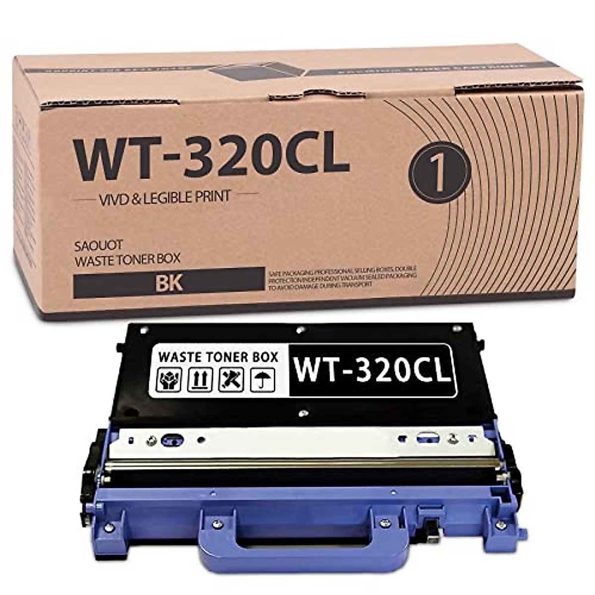 SAOUOT WT320CL Black Waste Toner Box Compatible 1 Pack WT-320CL WT 320CL High Yield Waste Toner Box Replacement for Brother WT-320CL WT 320CL HL-L8250CDN HL-L9200CDWT MFC-L8600CDW Printer