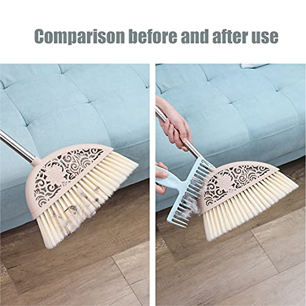Household Broom Hair Removal Comb Removal Cleaning Tool for Clean The Hair and Dust On The Broom Bathroom Sewer Hair Collectors 2 Pieces, Blue