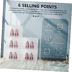 Amosfun 2 pcs plastic transparent shoe box underwear drawer cabinet drawer storage drawers stackable shoe case bins shoes organizer for closet clothes Simple Shoes Case Creative Shoes Case