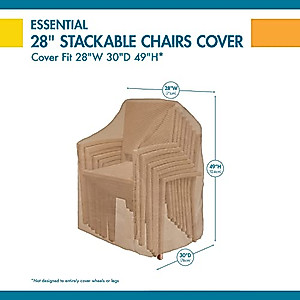 Duck Covers Essential Water-Resistant 28 Inch Stackable Chair Cover, Patio Furniture Covers