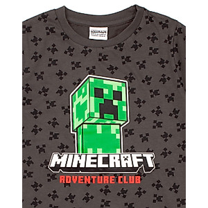 Minecraft T Shirt Boys Kids Creeper Short Sleeve Grey Top Merchandise 9-10 Years