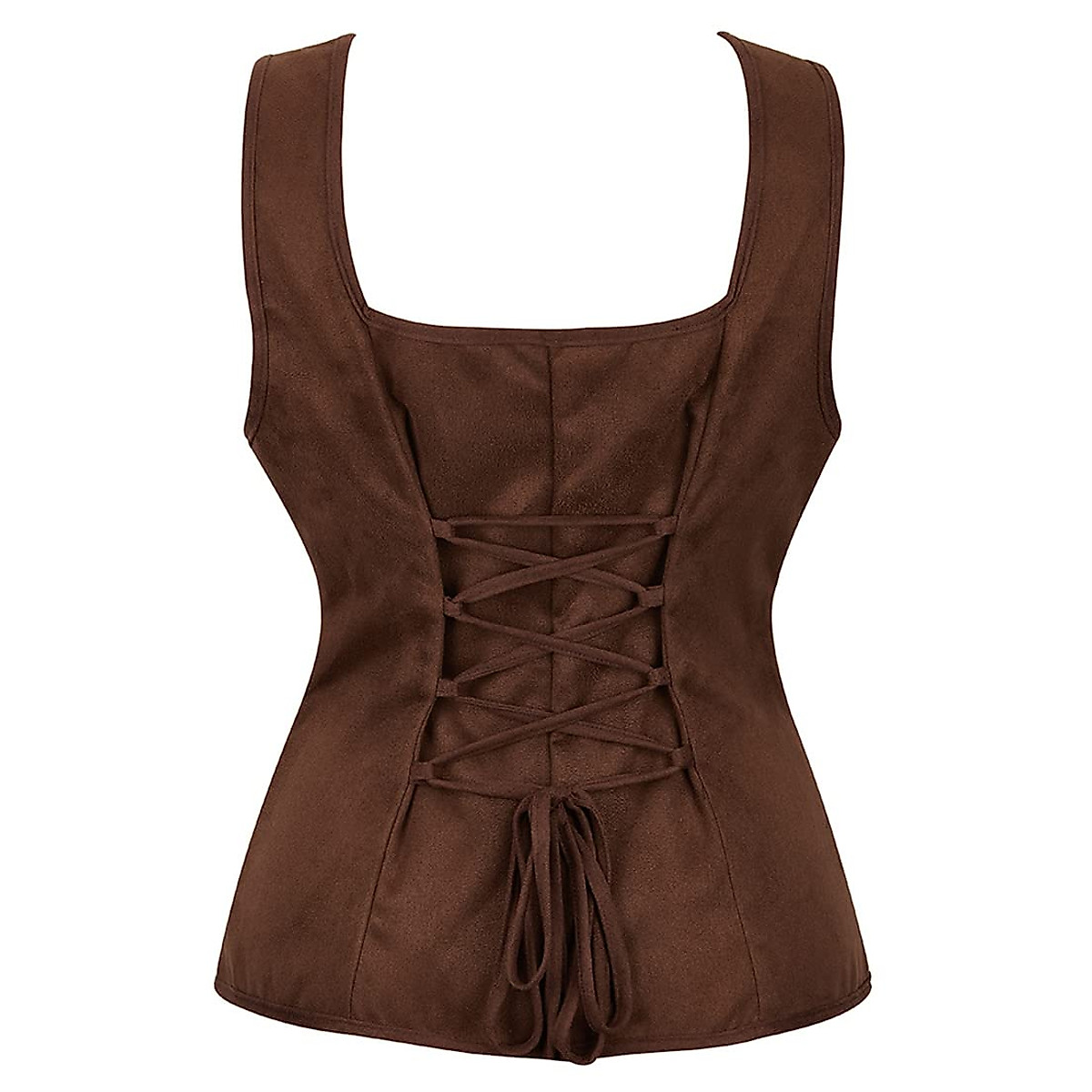 Pirate Costume Women Viking Costume Medieval Renaissance Ren Faire Costume Outfit Women Bodice Brown Vest Size M