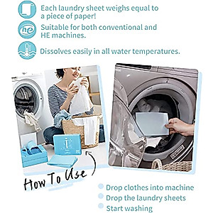 Portable Laundry Detergent Sheets - no Scent，heavier piece 35 count, Quick Disolve, Ecoigy,Eco-friendly, Zero Waste, Plastic Free, Liquid free, Powder free, Easier than Pods, Packs or Pacs, for Home Dorm Travel Camping & Hand Washing Clean No Waste Fresh