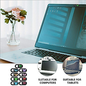 SOLUSTRE 9pcs Lens Cover Webcam Cover Cover Computer Tablet Cam Cover Limpiador De Tablet Privacy Cover Slide Heart-shaped Laptop Lens Cap Slideshow Slider Abs