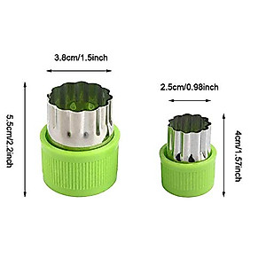 12 Pcs Stainless Steel Cookie & Vegetable & Fruit Cutters Shapes Sets, Mini Cookie Stamp Mold, Sandwich Cutters for Kids Baking+10 pcs Cute Cartoon Animals Food Picks and Forks Color Random