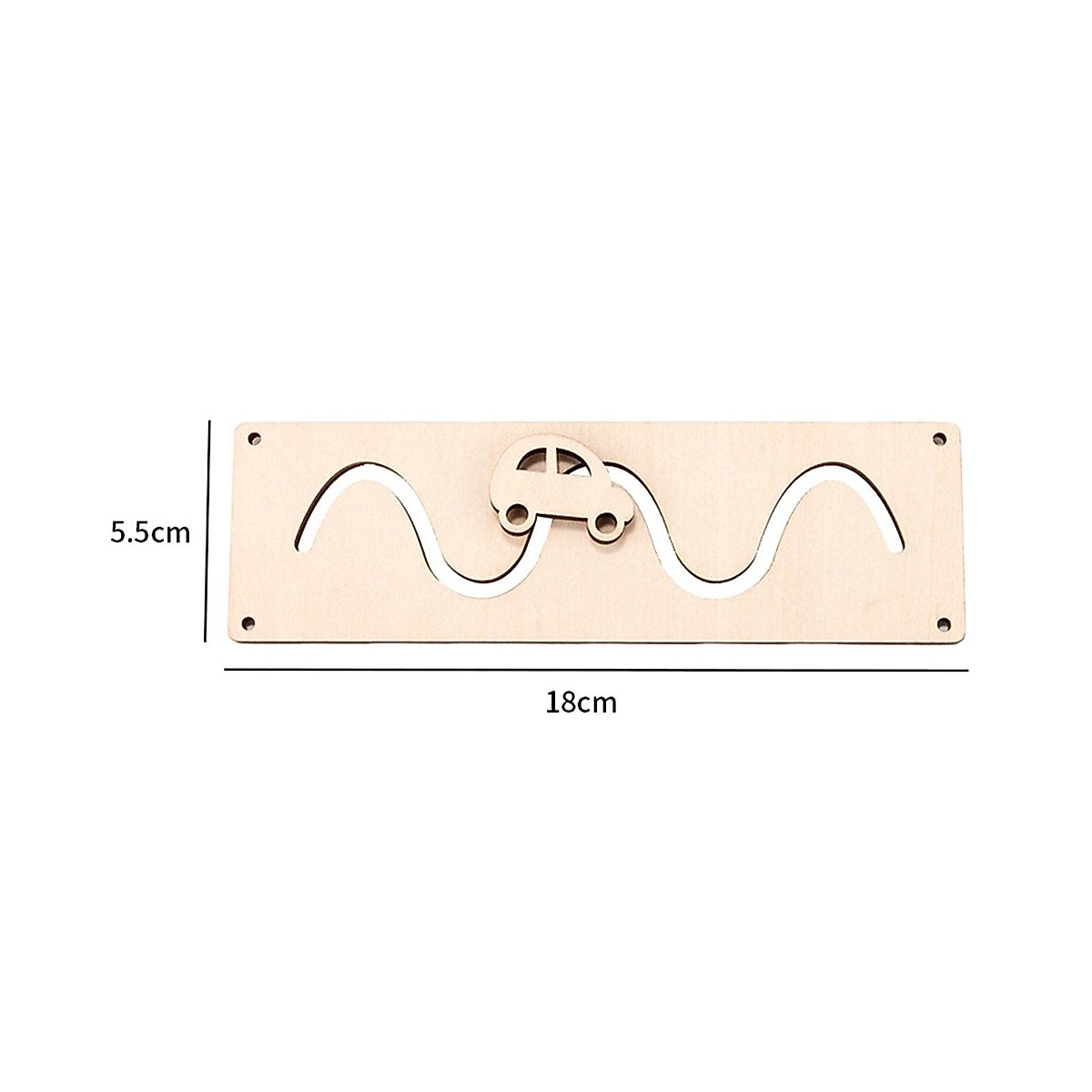 Gazechimp Kids Busy Board Walkway Slide Toy DIY Accessories Learning Skill Wooden Puzzle Sensory Toy Activity Center Board for Children Toddler - Car