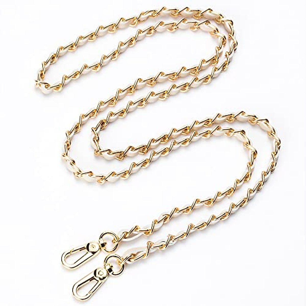 LAMEEKU Designed for iPhone 11 Pro Max Wallet Case, Case Wallet with Crosbody Leather Strap & Gold Chain Strap Compatible for iPhone 11 Pro Max-Black